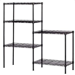 OASIS MARINE 5-Tier Carbon Steel Wire Shelving, Rectangle Carbon Steel Metal Assembly 5-Shelf Storage Rack 21" D x 12" W x 60" H (5-Shelf)