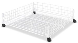 whitmor rolling white wire underbed cart