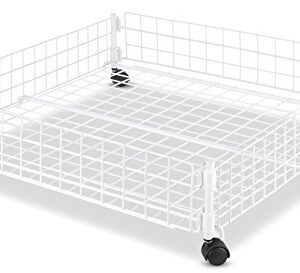 Whitmor Rolling White Wire Underbed Cart