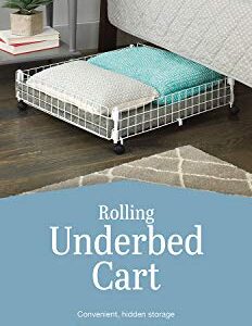 Whitmor Rolling White Wire Underbed Cart