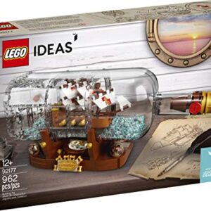 LEGO Ideas Ship in a Bottle 92177 Expert Building Kit, Snap Together Model Ship, Collectible Display Set and Toy for Adults (962 Pieces),Multicolor