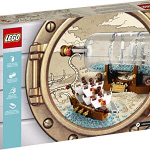 LEGO Ideas Ship in a Bottle 92177 Expert Building Kit, Snap Together Model Ship, Collectible Display Set and Toy for Adults (962 Pieces),Multicolor