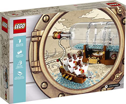 LEGO Ideas Ship in a Bottle 92177 Expert Building Kit, Snap Together Model Ship, Collectible Display Set and Toy for Adults (962 Pieces),Multicolor