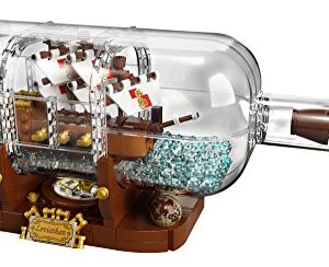 LEGO Ideas Ship in a Bottle 92177 Expert Building Kit, Snap Together Model Ship, Collectible Display Set and Toy for Adults (962 Pieces),Multicolor