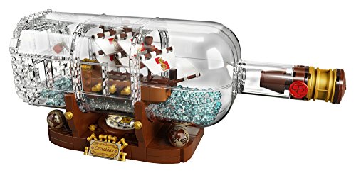 LEGO Ideas Ship in a Bottle 92177 Expert Building Kit, Snap Together Model Ship, Collectible Display Set and Toy for Adults (962 Pieces),Multicolor