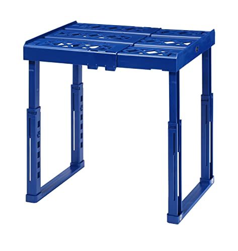 Tools for School Height & Width Adjustable Locker Shelf - Strong ABS Plastic - Width Adjusts from 8"-12.5" & Height Adjusts from 10"-14" - Patented Design - Beware of Cheap IMITATIONS - (Blue)