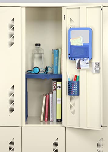 Tools for School Height & Width Adjustable Locker Shelf - Strong ABS Plastic - Width Adjusts from 8"-12.5" & Height Adjusts from 10"-14" - Patented Design - Beware of Cheap IMITATIONS - (Blue)