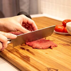 Pureboo Premium Organic Extra Large Bamboo Cutting Board/Serving Tray/Chueteria - 31.5"W x 18"D x 0.75"H - XL Drip Groove - Heavy Duty Chopping Board - Butcher Block