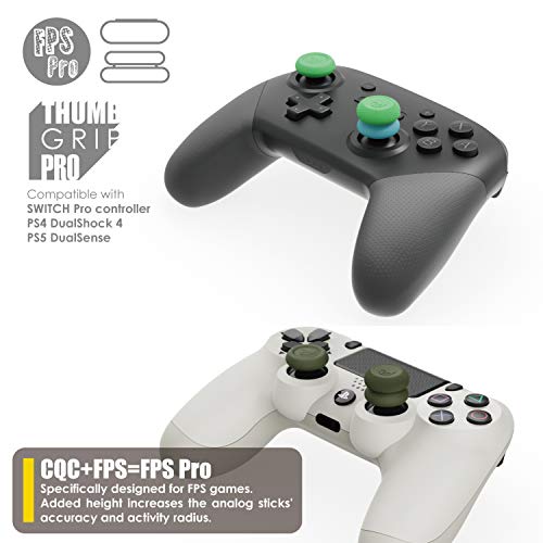 Skull & Co. Skin, CQC and FPS Thumb Grip Set Joystick Cap Analog Stick Cap for Nintendo Switch Pro Controller & PS5 / PS4 / Slim/Pro Controller- Black, 3Pairs(6pcs)