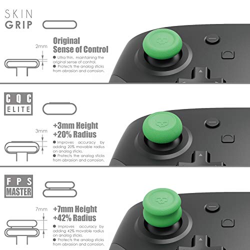 Skull & Co. Skin, CQC and FPS Thumb Grip Set Joystick Cap Analog Stick Cap for Nintendo Switch Pro Controller & PS5 / PS4 / Slim/Pro Controller- Black, 3Pairs(6pcs)