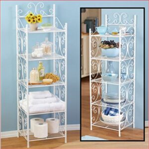 scroll 5 tier storage shelf bathroom kitchen space saver