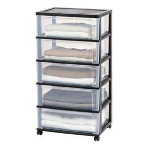 iris 110306 110306 5-drawer wide chest, black