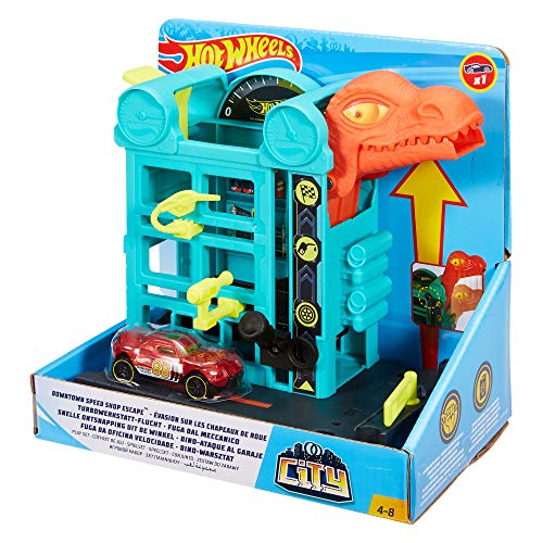 Hot Wheels Downtown Speed Shop Escape, playset