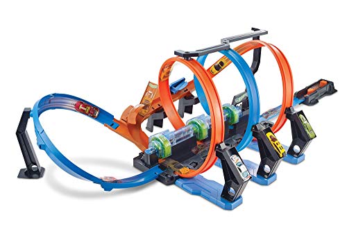 Hot Wheels Toy Car Track Set, Corkscrew Crash with 1:64 Scale Car, 3 Crash Zones, Powered by Motorized Booste, [Amazon Exclusive]