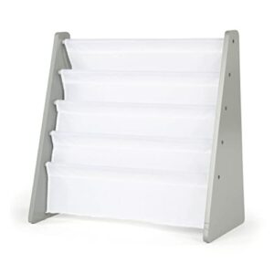 humble crew, grey/white kids book rack storage bookshelf, 4 tiers