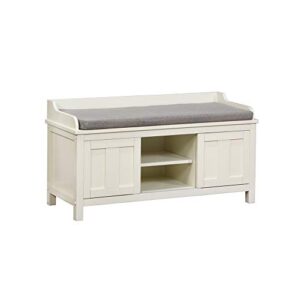 linon micah white storage bench