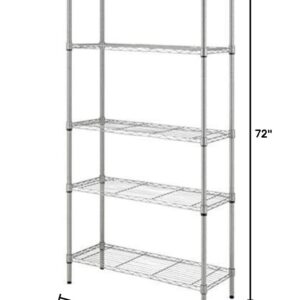 Lorell Light-Duty Wire Shelving Storage Rack, 72" x 36" x 14", Silver