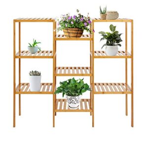 lucky tree 9 tiered plant stand bamboo shelf customizable display bathroom storage rack shelving units