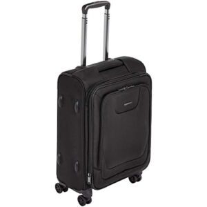 amazon basics expandable softside carry-on spinner luggage suitcase with tsa lock and wheels - 23 inch, black