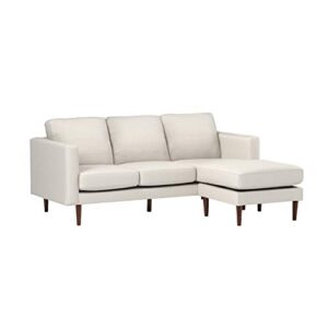 amazon brand – rivet revolve modern upholstered sofa with reversible sectional chaise, 80"w, linen