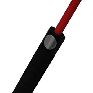 COLLAR AND CUFFS LONDON - 60MPH Windproof EXTRA STRONG - StormFighter Jumbo Umbrella - Striking Red Reinforced Fiberglass Frame - For 1 or 2 Persons - Auto Open - Non Slip Tyre Style Handle - Black