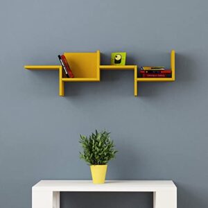 ada home décor watson wall shelf, 45.5'' x 14'' x 8.5'', mustard