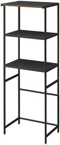 yamazaki home kitchen appliance 3 tier storage rack-standing organizer shelves, one size, black