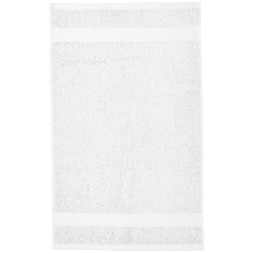 Amazon Basics Fade-Resistant Cotton Hand Towel - 6-Pack, White, 12" L x 7" W