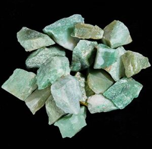 crocon 1/4 lb green jade rough bulk natural stone raw gemstone tumbling cabbing polishing gem mining chakra balancing reiki and crystal healing good luck home office decor