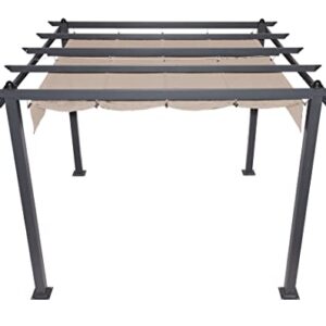 Coolaroo Aurora Pergola, Backyard or Patio Shade Pergola, Light Filtering 90% UV Block, 9'10" x 9'10", Smoke