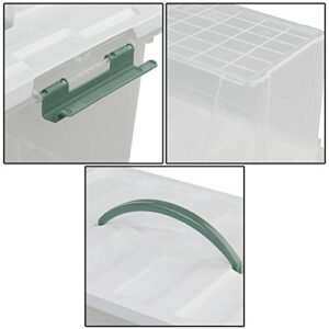 Jekiyo Clear Latching Box, Plastic Storage Bin, 2 Packs(6 Quart&14 Quart)