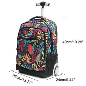 Dokin 18 Inches Lightweight Wheeled Rolling Backpack/School Bag/Laptop/Travel Luggage for Students & Kids,40L Black