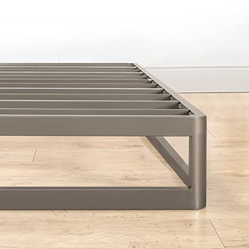 Mellow 9" Metal Platform Bed Frame w/Heavy Duty Steel Slat Mattress Foundation (No Box Spring Needed), King, Gray