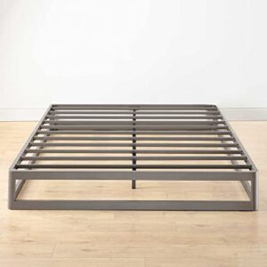 Mellow 9" Metal Platform Bed Frame w/Heavy Duty Steel Slat Mattress Foundation (No Box Spring Needed), King, Gray