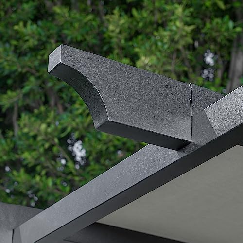 Hanover HAN 8 x 10 Ft. Freestanding Adjustable Gray Canopy, Heavy-Duty Steel Metal Frame with Weather-Protective Powder Coating, Pergola 8'x10', 0