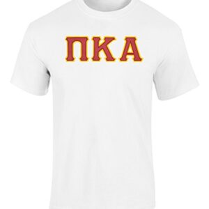 Pi Kappa Alpha Twill Letter Tee White 1 Extra Large