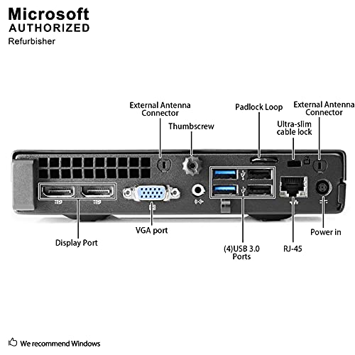 HP 600 G1 Micro Computer Mini Tower PC (Intel Dual Core i3-4130T, 8GB DDR3 Ram, 256GB Solid State SSD, WIFI, VGA, USB 3.0) Win 10 Pro (Renewed)