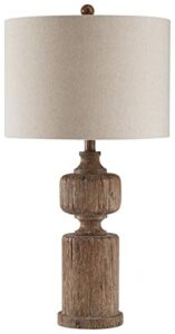 signature design by ashley madelief 28.75" faux wood resin table lamp, brown