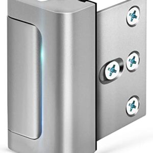 EverPlus Home Security Door Lock with 8 Screws, Childproof Door Reinforcement Lock with 3 Inch Stop Withstand 800 lbs for Inward Swinging Door,Upgrade Night Lock to Defend Your Home (Silver)