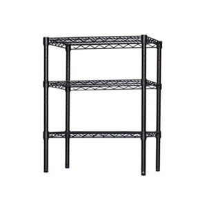 shelving inc. black wire shelving with 3 tier shelves - 8" d x 48" w x 34" h, weight capacity 300lbs per shelf