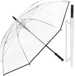 BAGAIL Golf Umbrella 68/62/58 Inch Large Oversize Double Canopy Vented Automatic Open Stick Umbrellas for Men and Women (Clear, 62in)