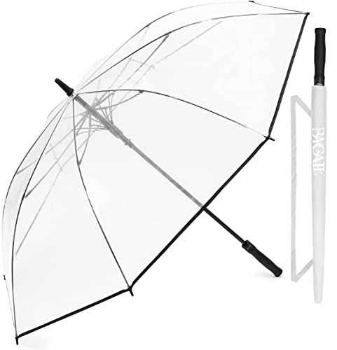 BAGAIL Golf Umbrella 68/62/58 Inch Large Oversize Double Canopy Vented Automatic Open Stick Umbrellas for Men and Women (Clear, 62in)