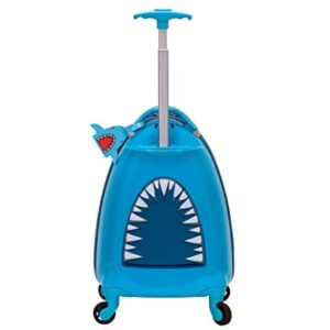 Rockland Jr. Kids' My First Hardside Spinner Luggage,Telescoping Handles, Shark, Carry-On 19-Inch