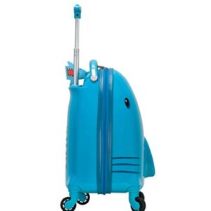 Rockland Jr. Kids' My First Hardside Spinner Luggage,Telescoping Handles, Shark, Carry-On 19-Inch