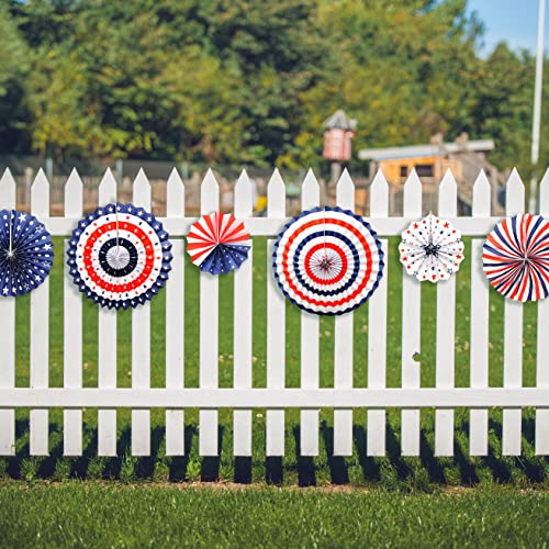 Mandala Crafts Patriotic Red White and Blue Decoration American Flag Paper Fan Set for 4th of July, Independence Day, USA Holiday, Election, Political Party