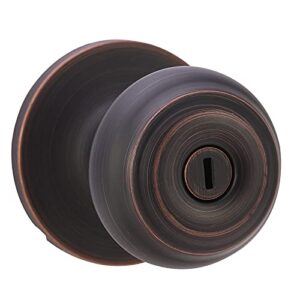 amazon basics bedroom/bathroom door knob with lock, classic, oil rubbed bronze