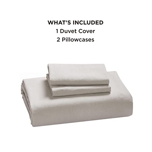 Bedsure Linen Duvet Cover Queen - Linen Cotton Blend Duvet Cover Set, Linen Color, 3 Pieces, 1 Duvet Cover 90 x 90 Inches and 2 Pillowcases, Comforter Sold Separately