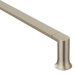 moen genta lx brushed nickel modern 24-inch single towel bar for kitchen or bathroom, bh3824bn