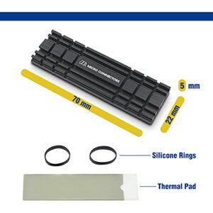 Micro Connectors M.2 SSD 5mm Low-Profile Heat Sink Compatible with PS5 and PC (NGFFM2-HS804-BK) Black