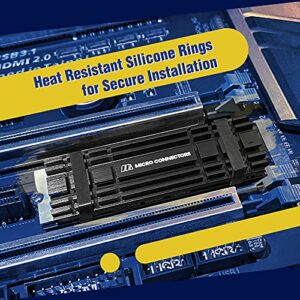 Micro Connectors M.2 SSD 5mm Low-Profile Heat Sink Compatible with PS5 and PC (NGFFM2-HS804-BK) Black